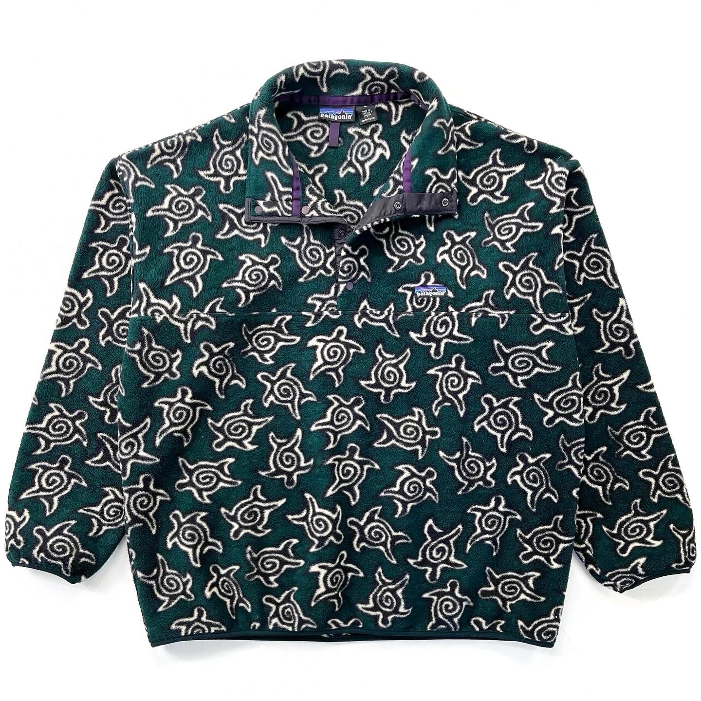 1995 Patagonia Printed Synchilla Snap-T, Zen Turtle: Hunter (XL)